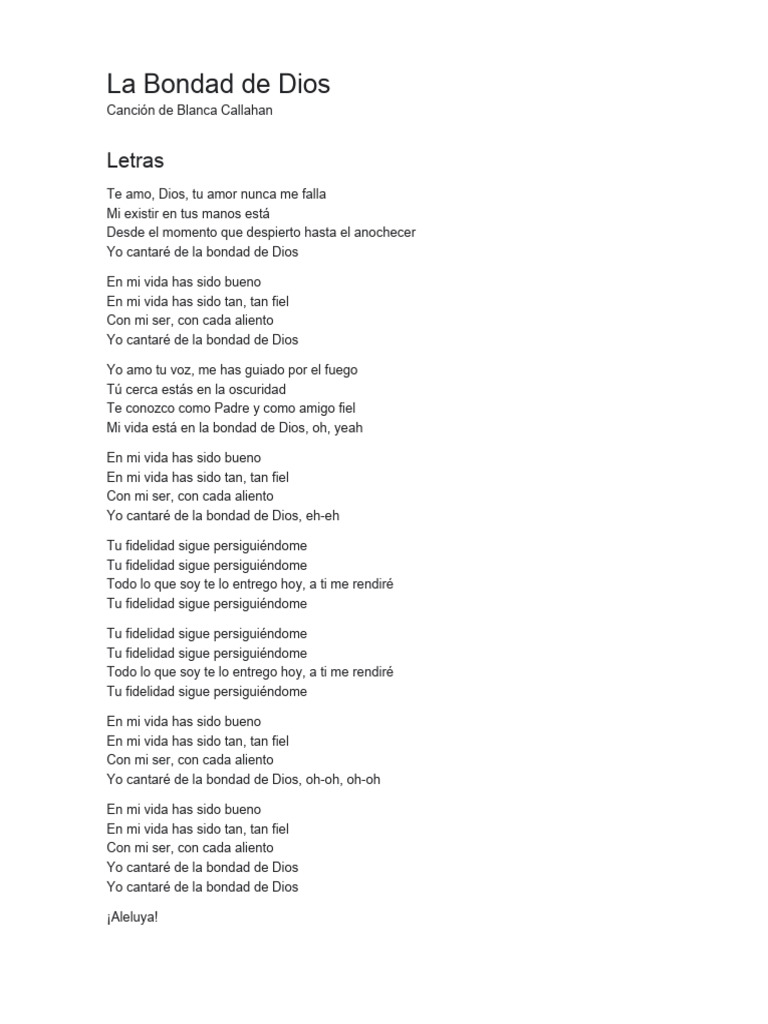 La Bondad de Dios | PDF | Amor | Vida eterna (cristianismo)