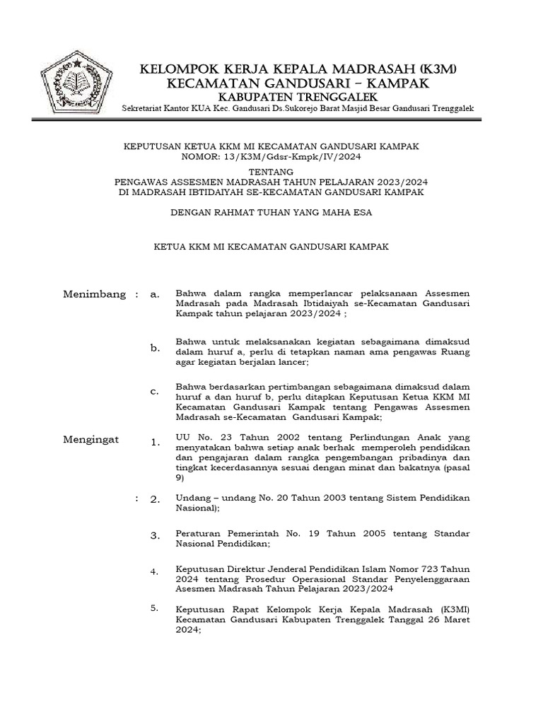 SK Pengawas Am 2024 | PDF