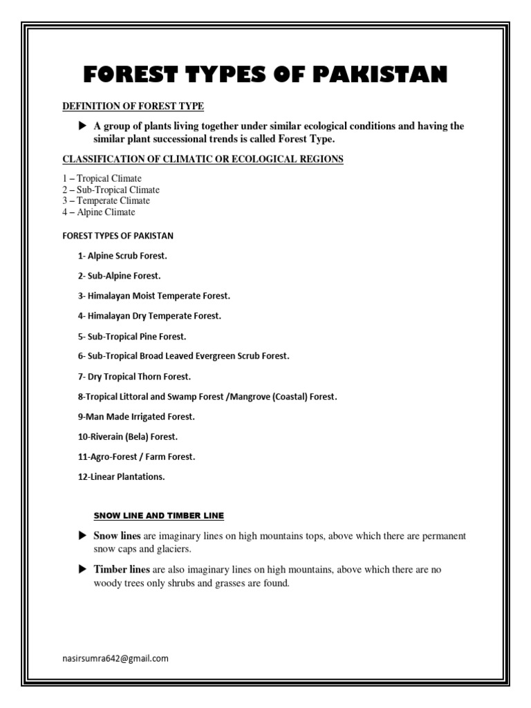 Forest Types of Pakistan | PDF | Forests | Trees