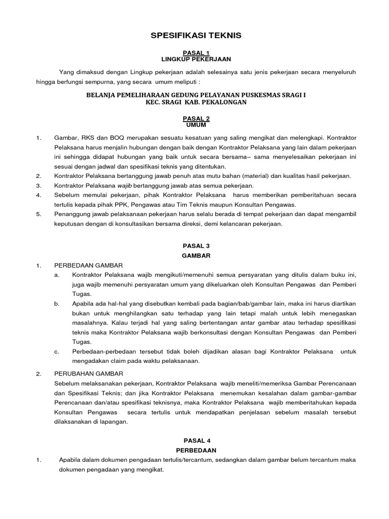 RKS Gudang | PDF | Teknologi & Rekayasa