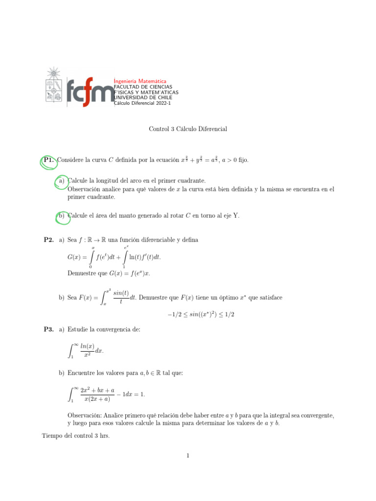 Dif C3 2022-1 | PDF | Integral | Análisis