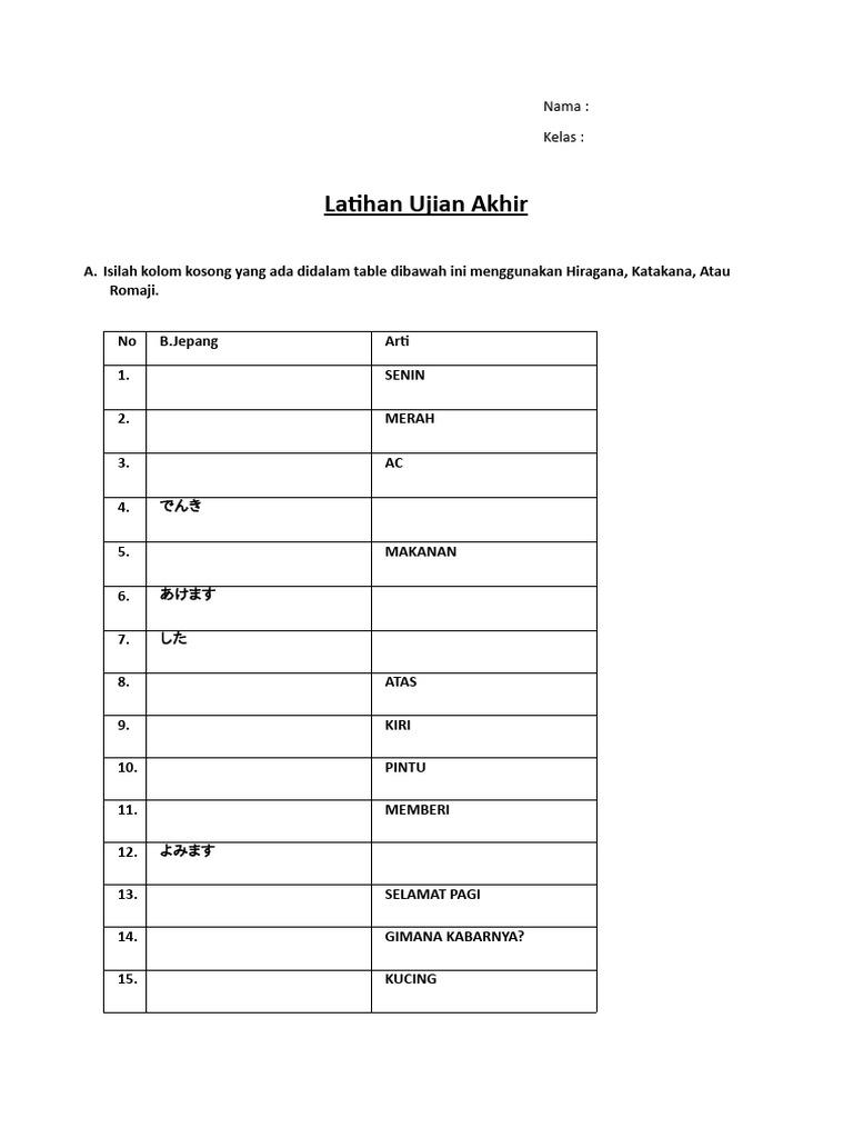 Latihan Ujian Basic | PDF