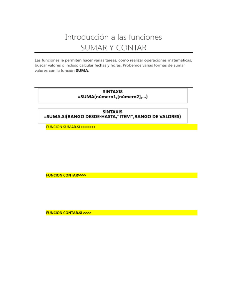 Guía de Funciones en Excel | PDF | Microsoft Excel
