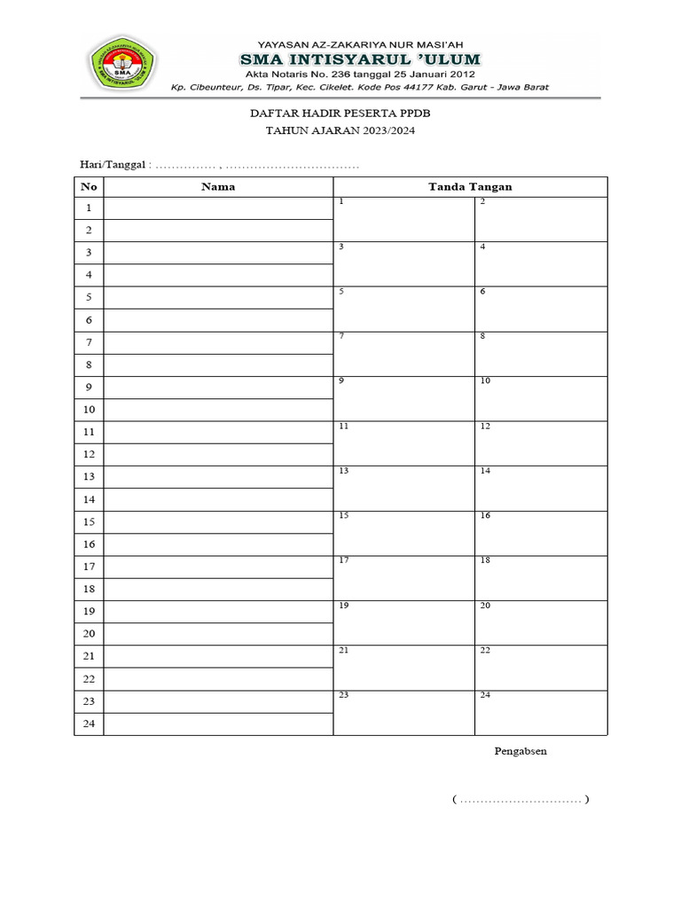 DAFTAR HADIR PESERTA DAN PANITIA PPDB | PDF DAFTAR HADIR PESERTA DAN PANITIA PPDB | PDF
