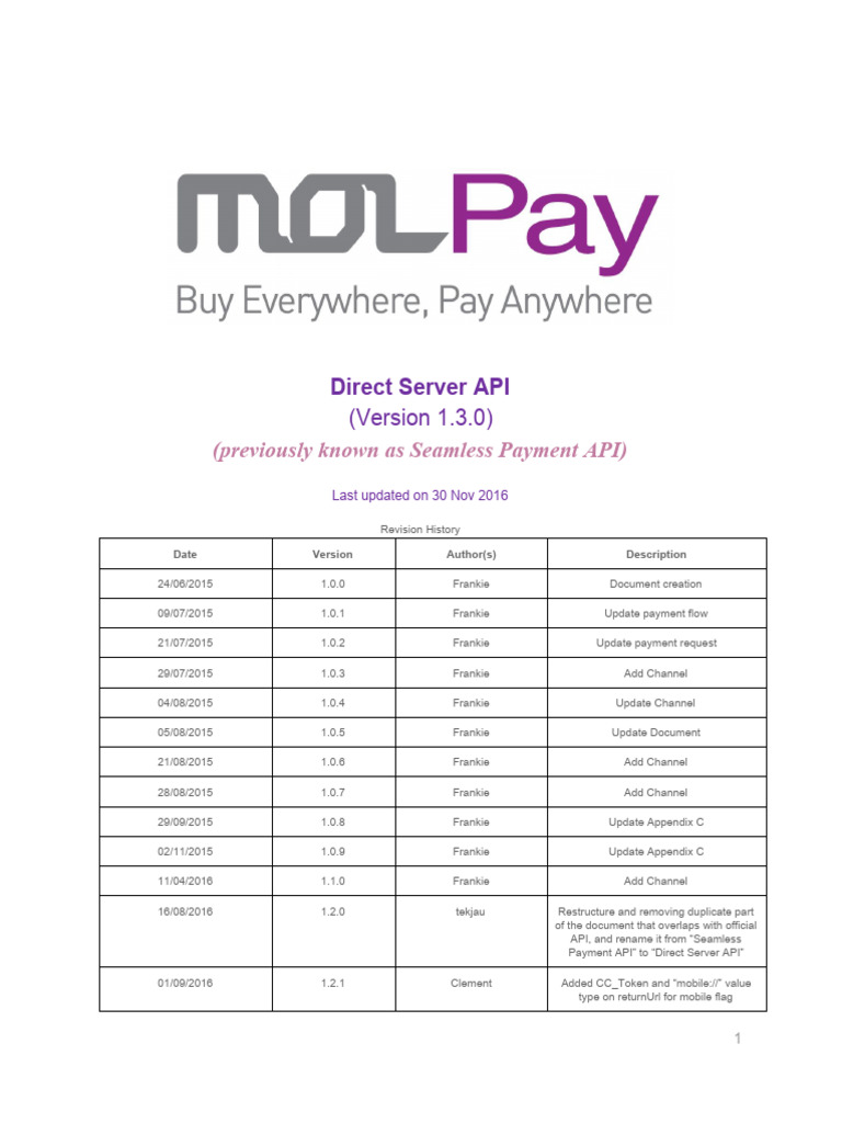 MOLPayDirectServerAPIv1.3.0 | PDF | Web Server | Internet & Web