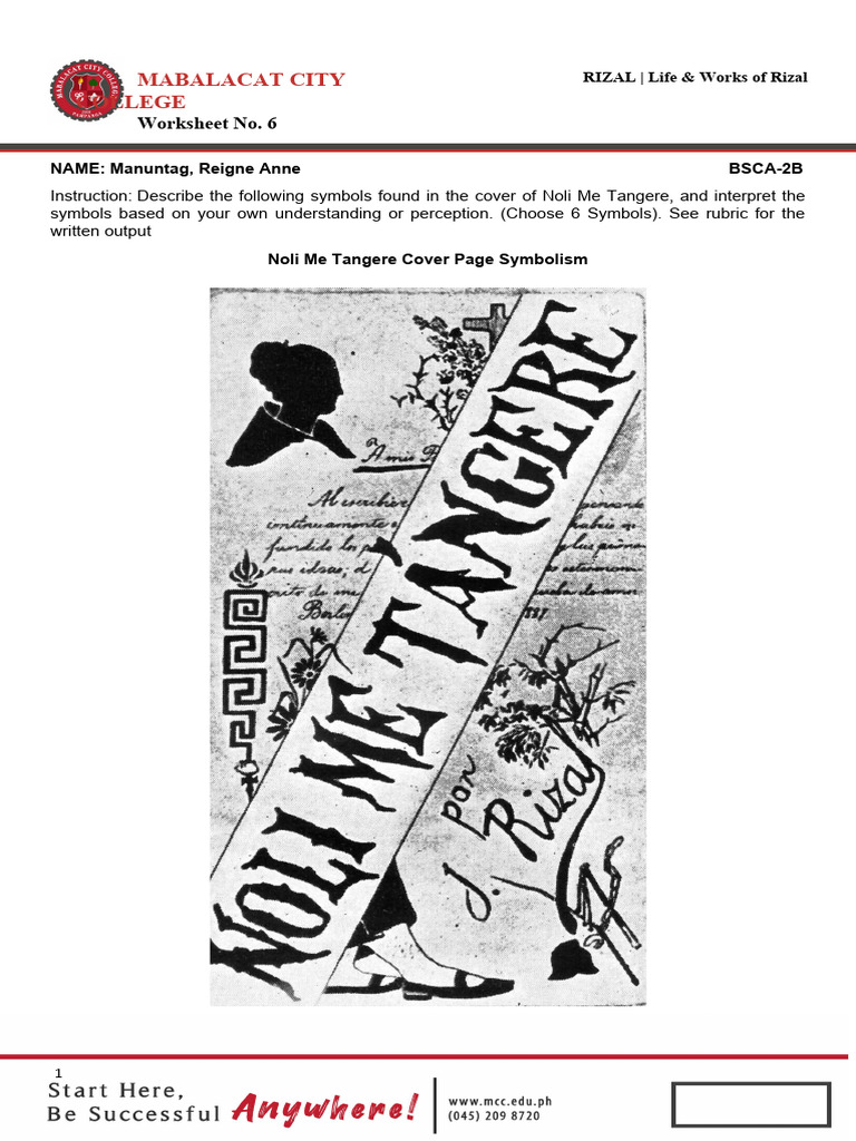 Manuntag, Reigne Anne - BSCA2B - RIZAL Worksheet 6 | PDF | Slavery ...