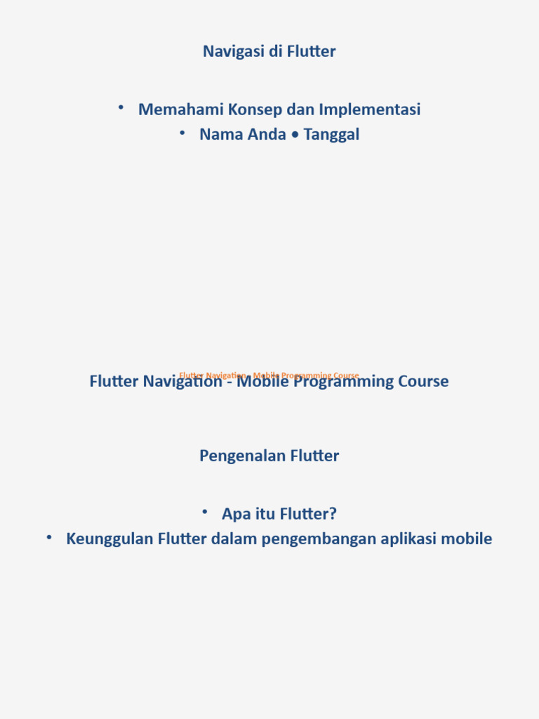 Modern Design Flutter Navigation Presentation | PDF | Computing | Software
