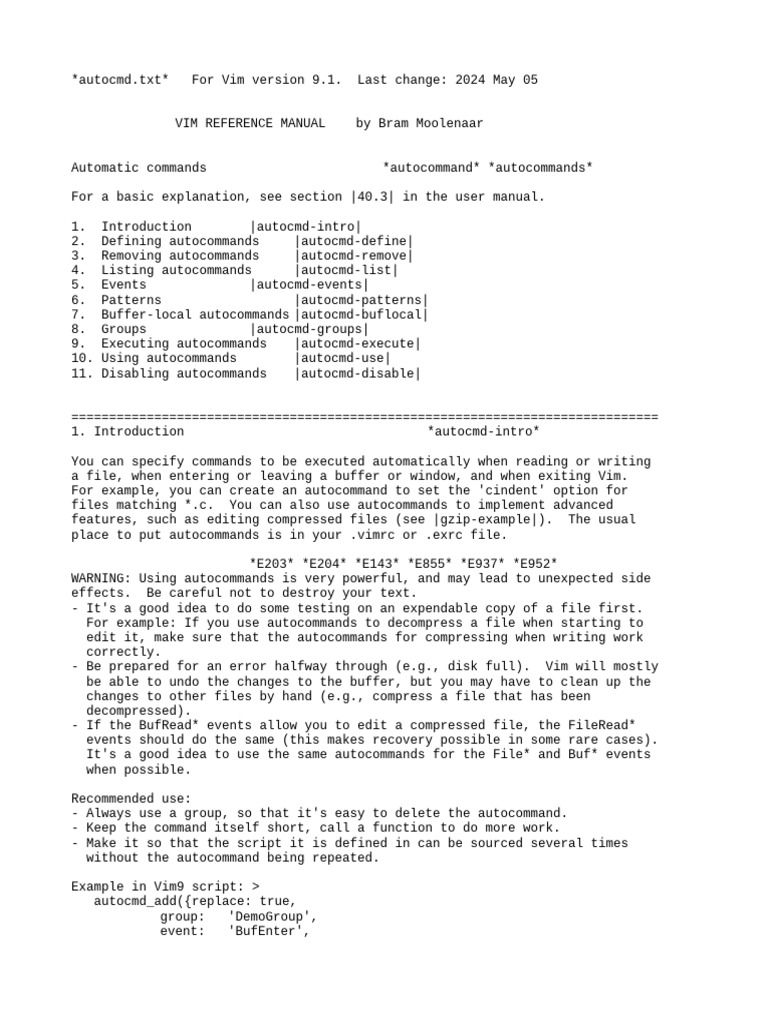 Autocmd | PDF | Command Line Interface | Computer File