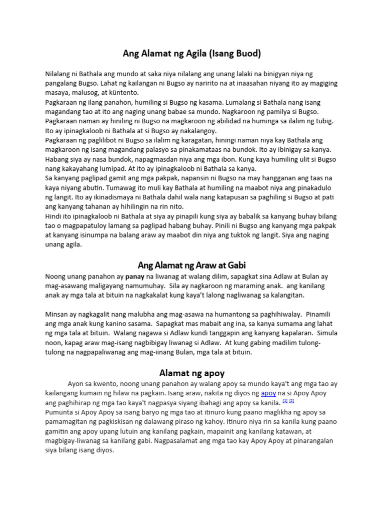 Ang Alamat NG Agila | PDF