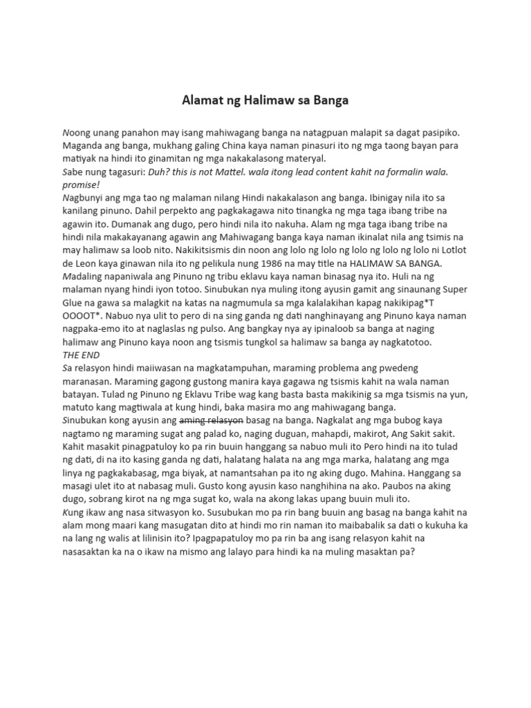 Ang Alamat NG Halimaw Sa Banga | PDF