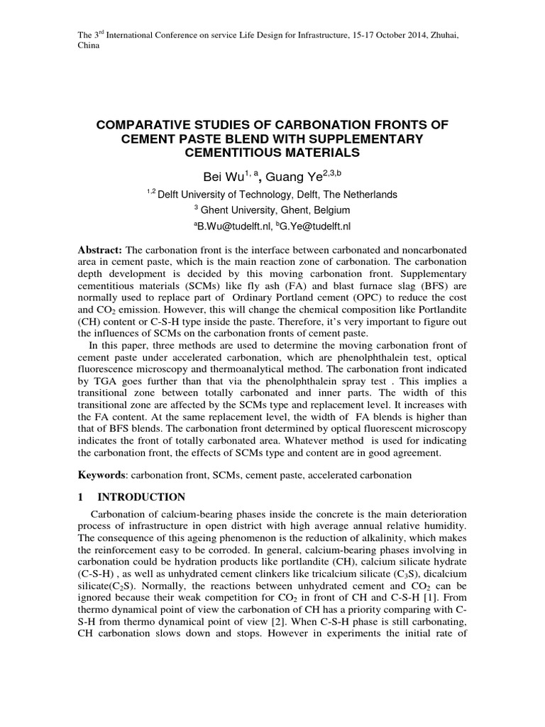 BeiWu - Fullpaper - SLD14 - Rev Ye 1 | PDF | Cement | Chemistry