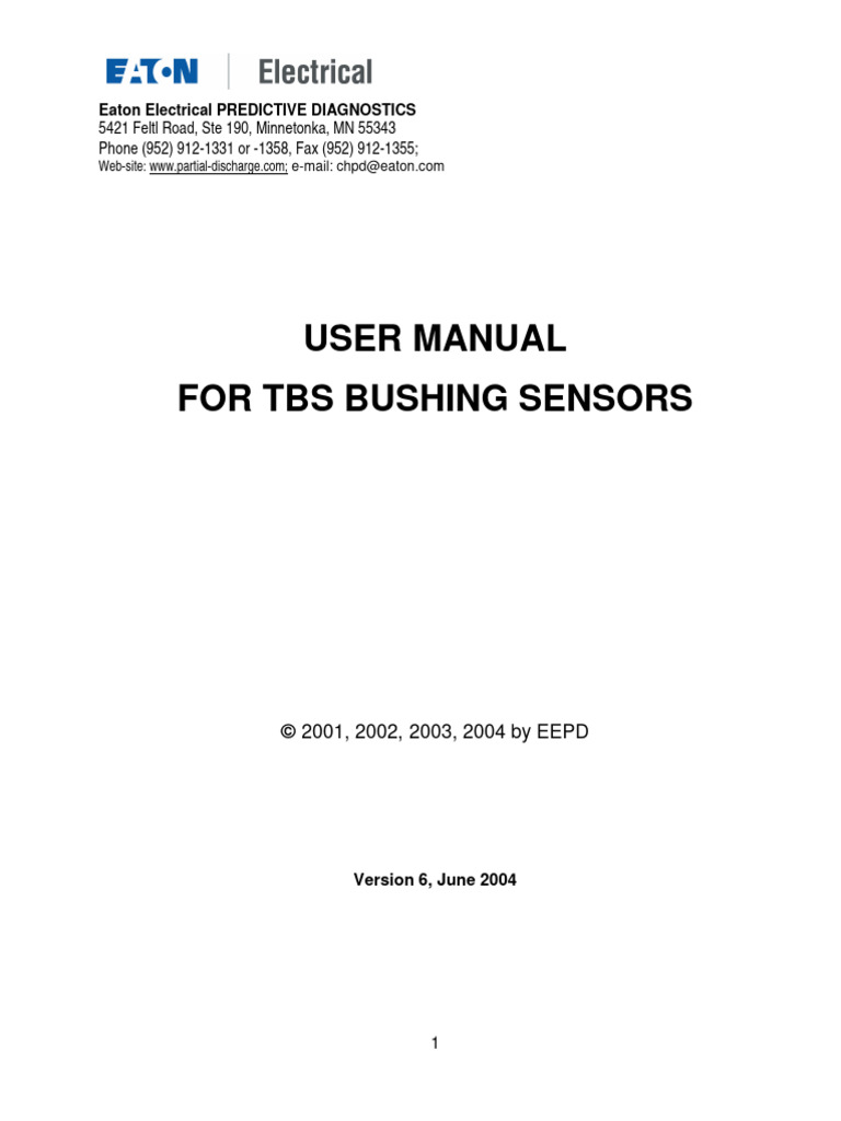 User Manual For TBS Bushing Sensors | PDF | Transformer | Capacitor