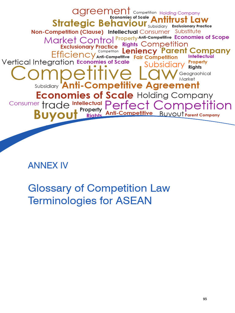 ANNEX IV - Glossary of Competition Law Terminologies For ASEAN 1 | PDF | Competition Law | Monopoly