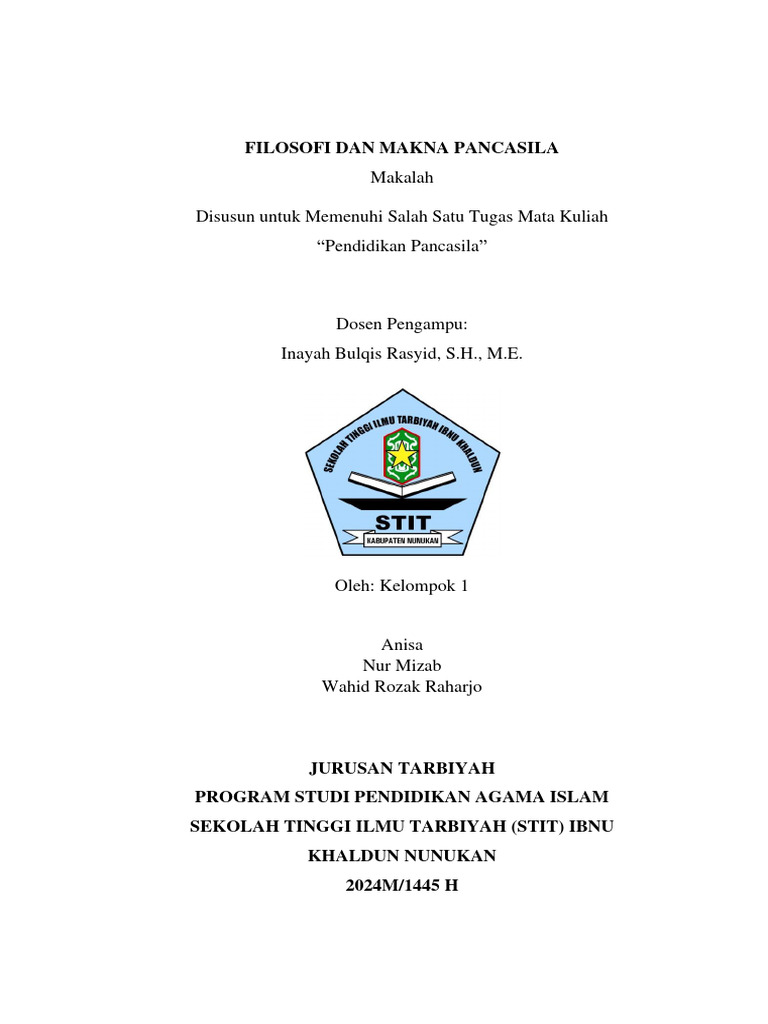 Makalah Filosofi Dan Makna Pancasila | PDF | Politik | Agama ...