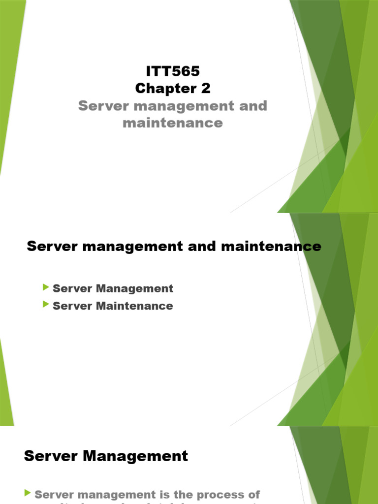 Server Management and Maintenance Guide | PDF | Server (Computing) | Operating System
