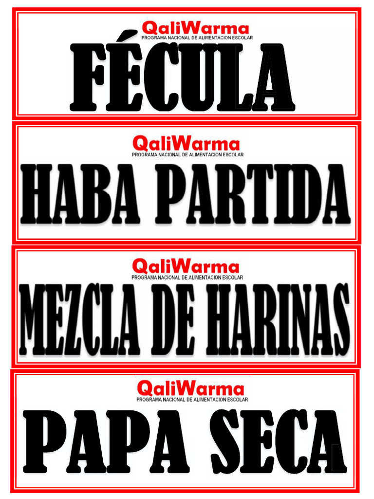 RÓTULOS QALIWARMA 2024 | PDF