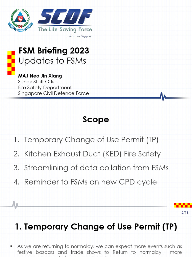FSM Briefing 2023: Fire Safety Updates | PDF | Fire Safety