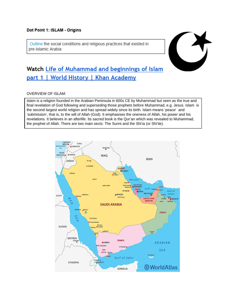 Dot Point 1 ISLAM - Origins | PDF | Mecca | Muhammad