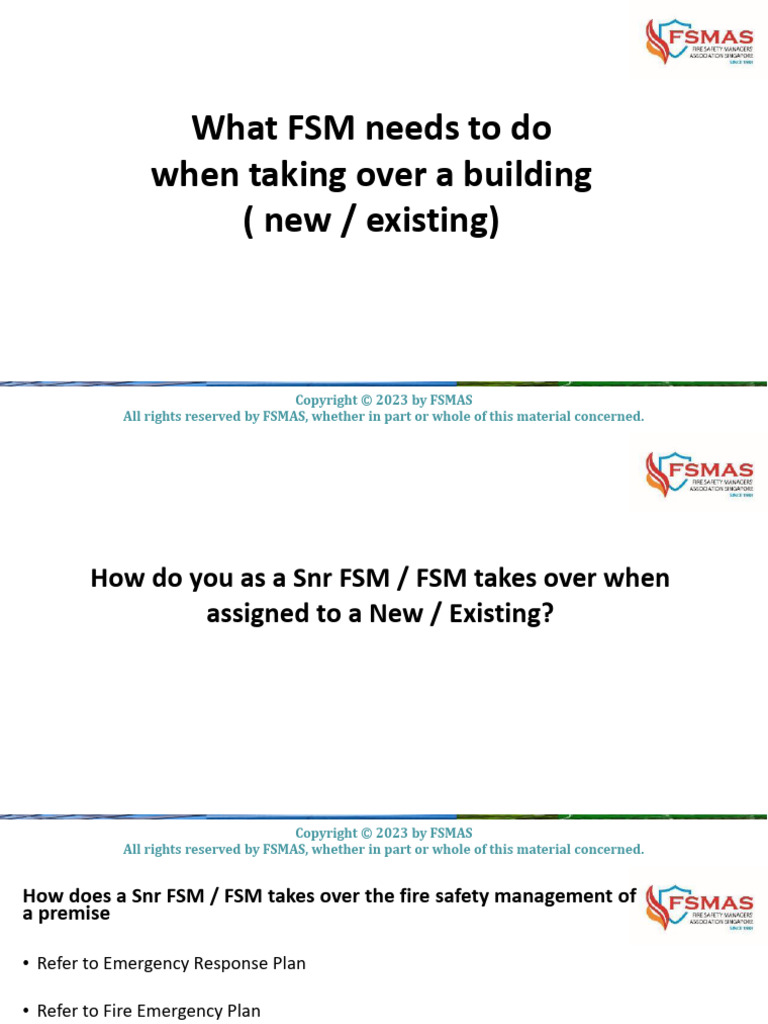 What FSM Needs To Do When Taking Over A Building (New Existing) | PDF ...