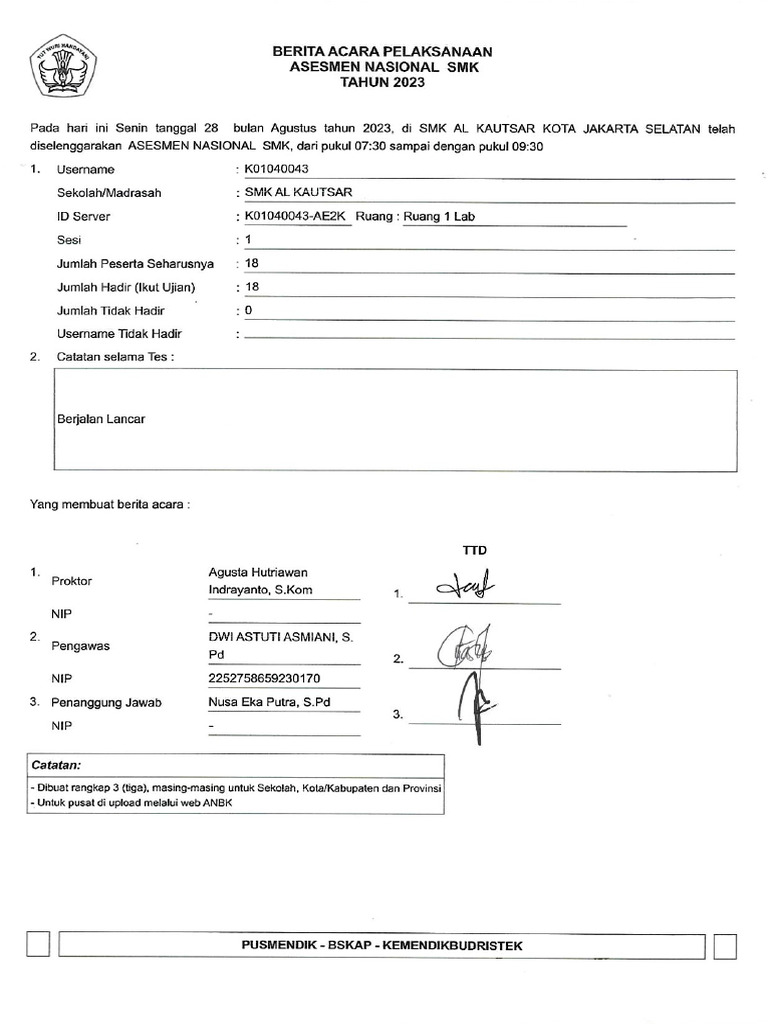Ba SMK Anbk 2023 Hari 1 | PDF