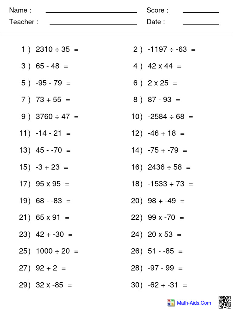 Integer Mixed Problems-1 | PDF