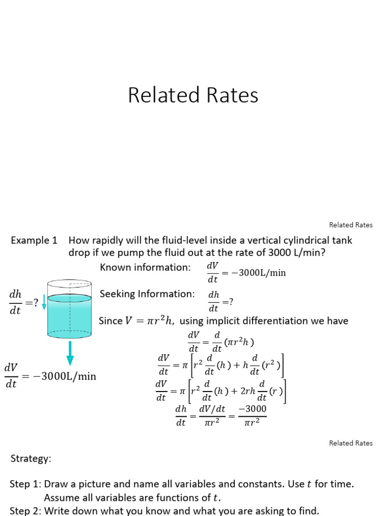 7 Related Rates | PDF | Variable (Mathematics) | Equations