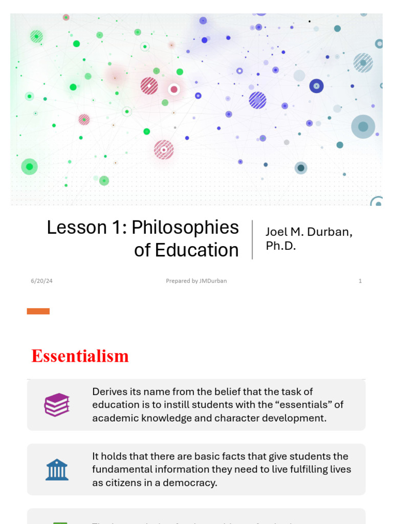 Lesson 1 Philosophical Thoughts On Education | PDF | Reinforcement | Teachers