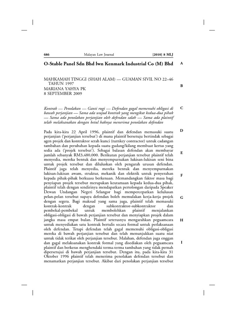 O-Stable Panel SDN BHD LWN Kenmark Industrial Co (M) BHD | PDF