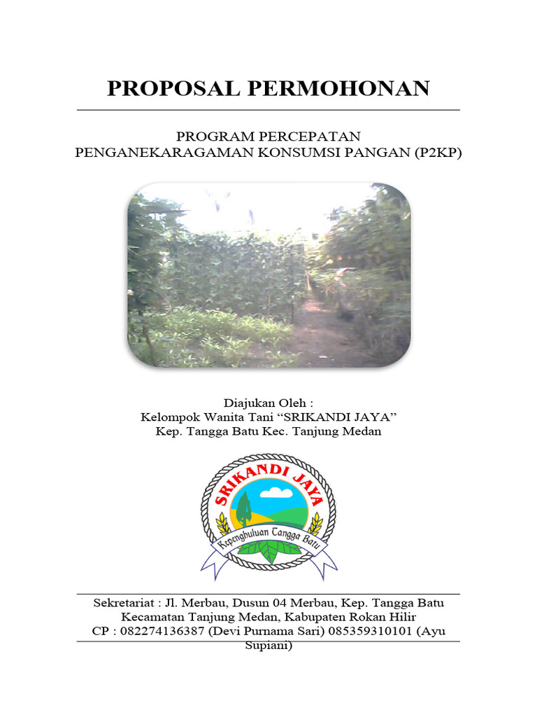 Proposal Permohonan KWT Srikandi Jaya 2021 | PDF