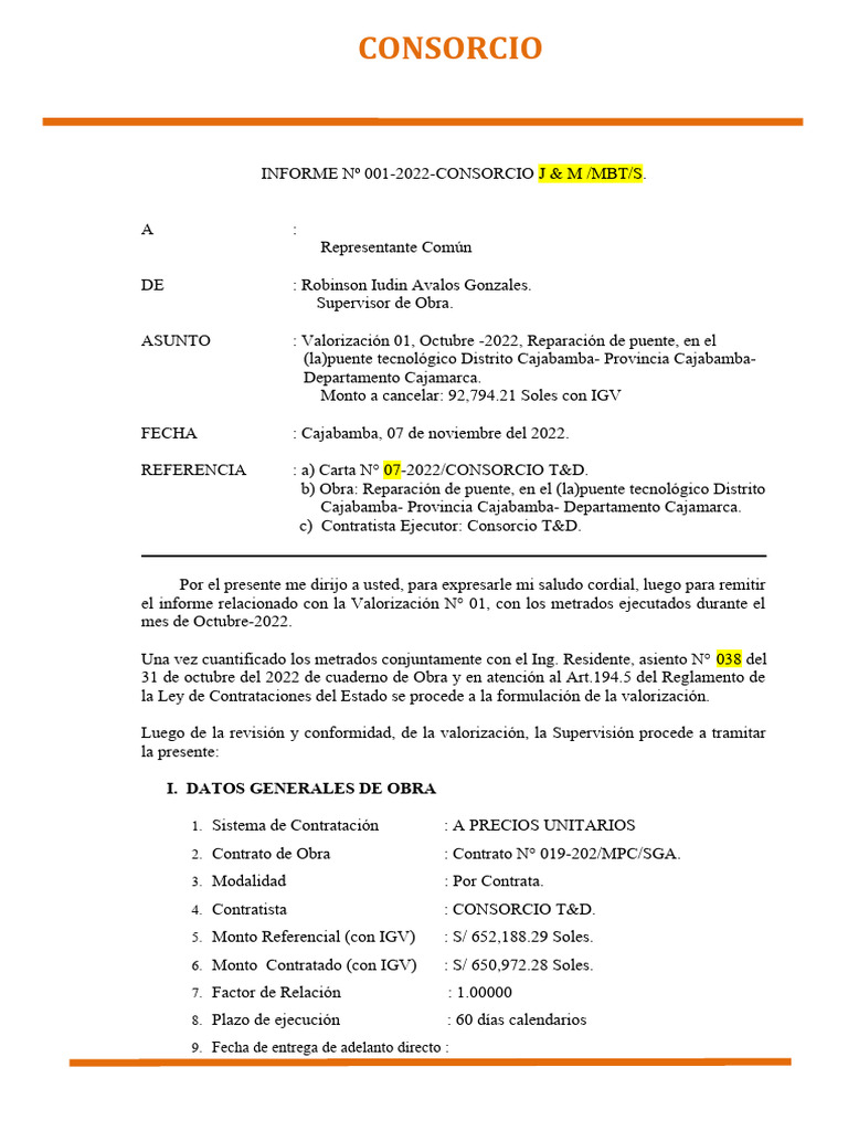 001-Informe Val 01 Oct-2022. | PDF | Tecnología