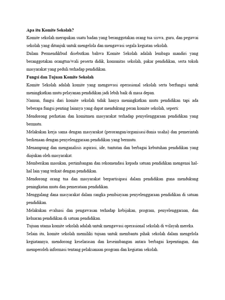 Apa Itu Komite Sekolah Pdf