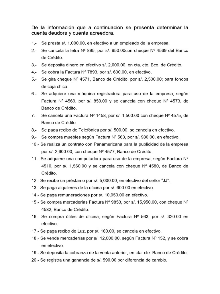 De La Información Que A Continuación Se Presenta Determinar La Cuenta ...
