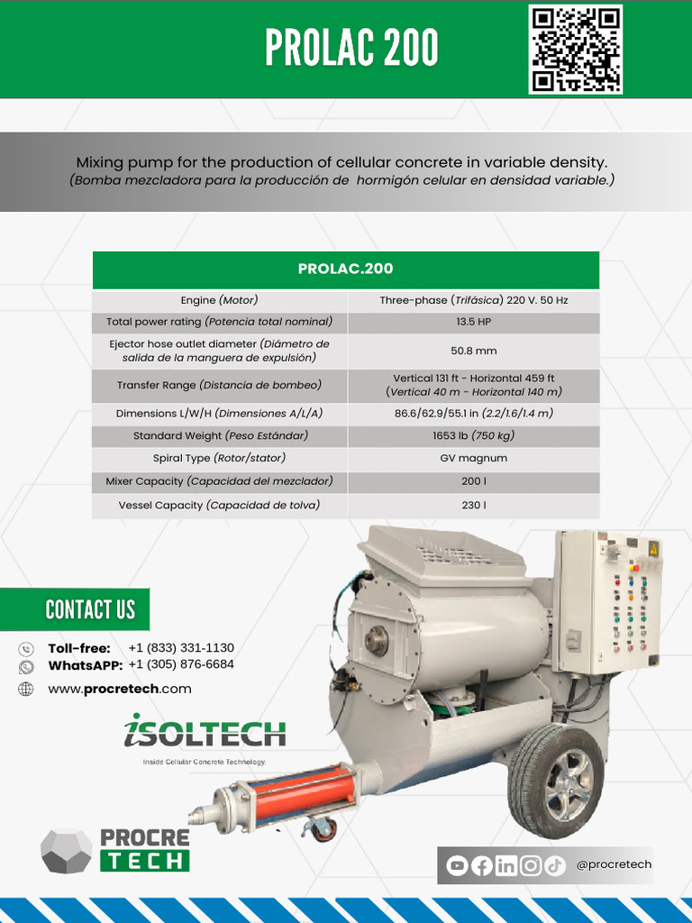 Prolac 200 Technical Specifications 3 | PDF