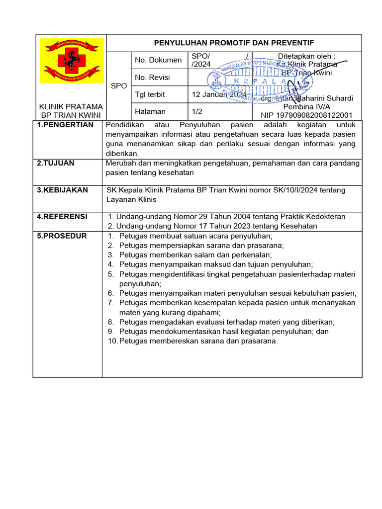 Spo Promotif & Preventif | PDF | Pengembangan Diri | Kesehatan Holistik