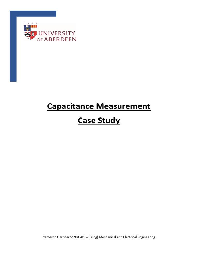 Instrumentation Case Study Cameron Gardner 51984781 | PDF | Operational Amplifier | Amplifier