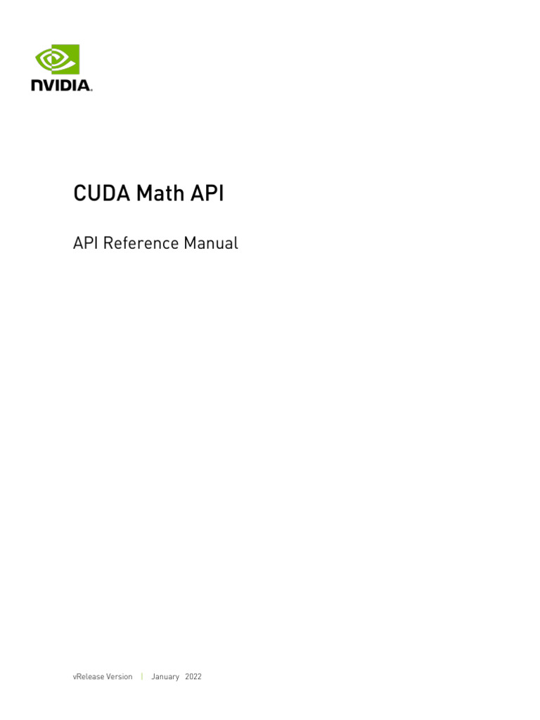 CUDA Math API | PDF | Computer Architecture | Computer Programming