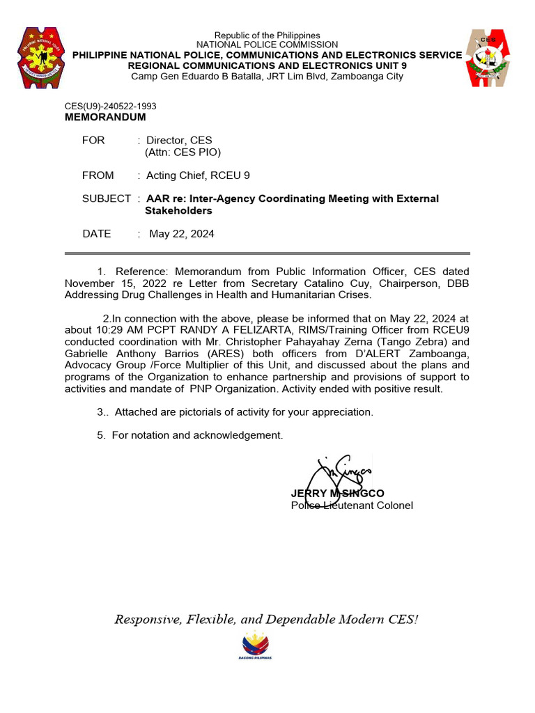 Inter-Agency Meeting AAR - May 2024 | PDF