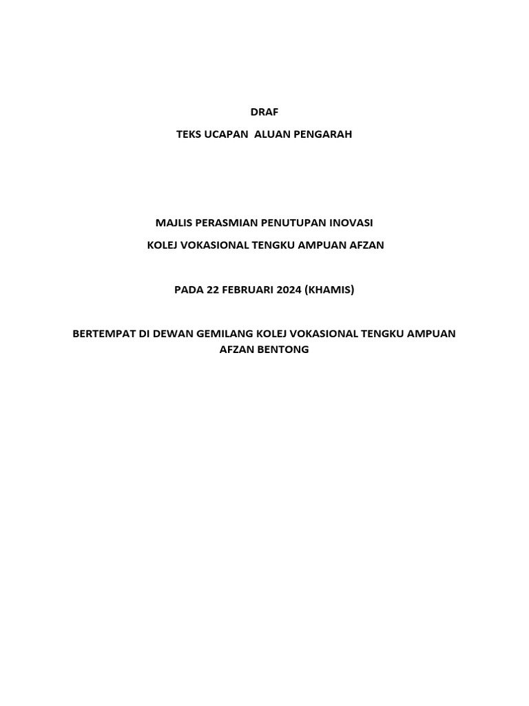 Penutupan Pertandingan Inovasi KVTAA | PDF
