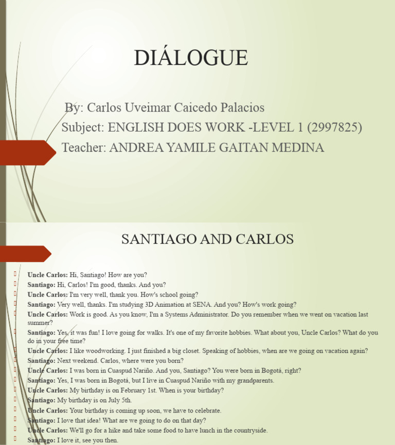 DIÁLOGUE | PDF | Home & Garden
