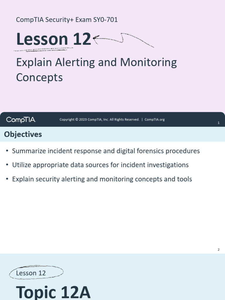 Sy0-701 - Lesson 12 | PDF | Computer Data Storage | Security
