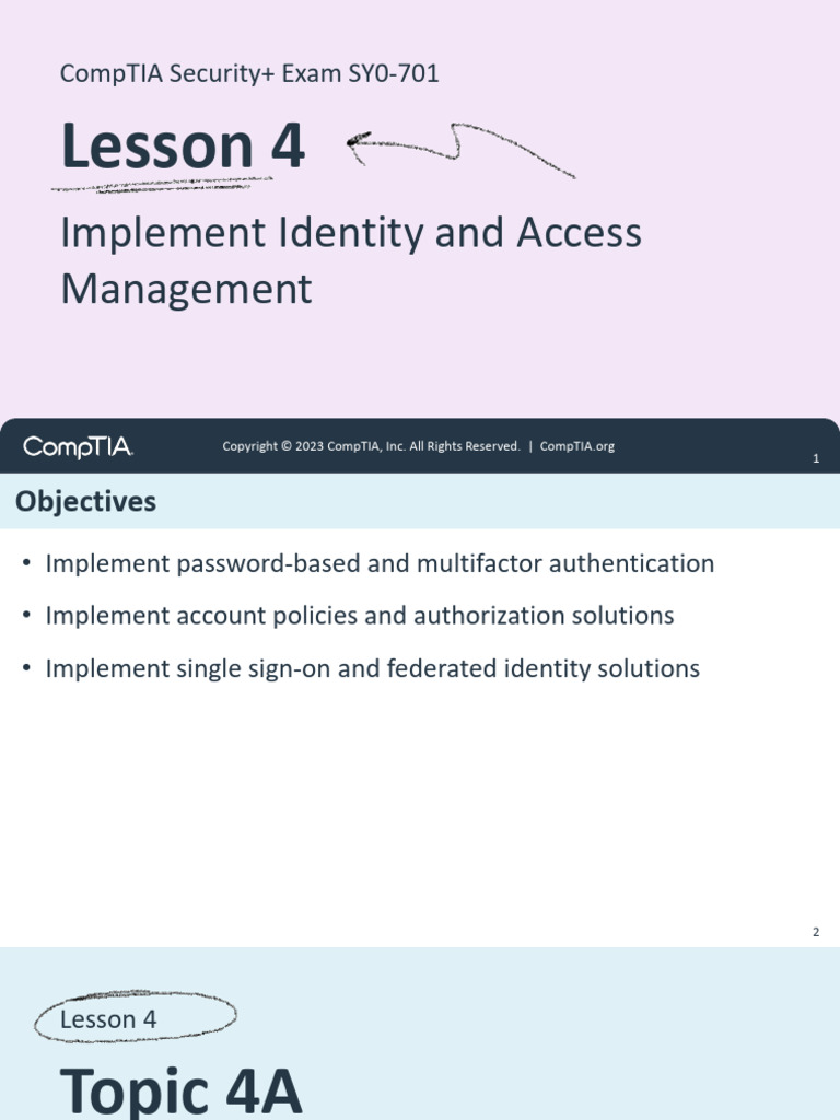sy0-701_Lesson 04 (1) | PDF | Computer Access Control | Authentication