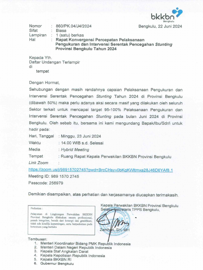 Undangan Rapat Konvergensi ISPS | PDF