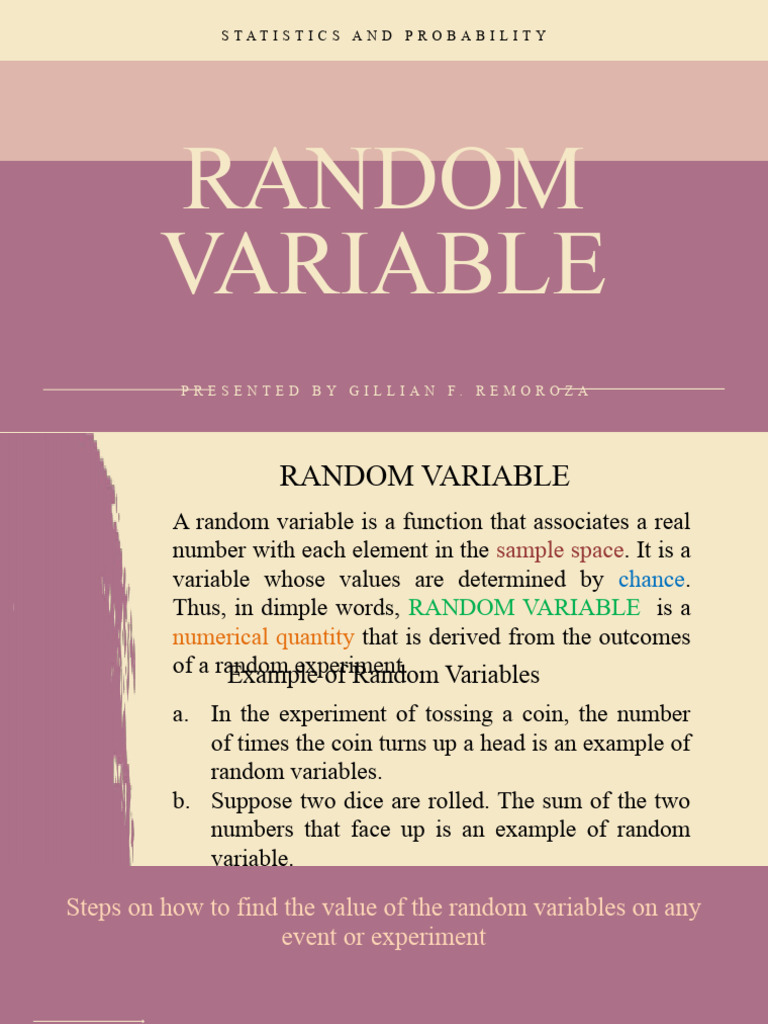 Introduction - Random Variable | PDF | Probability Distribution | Random Variable