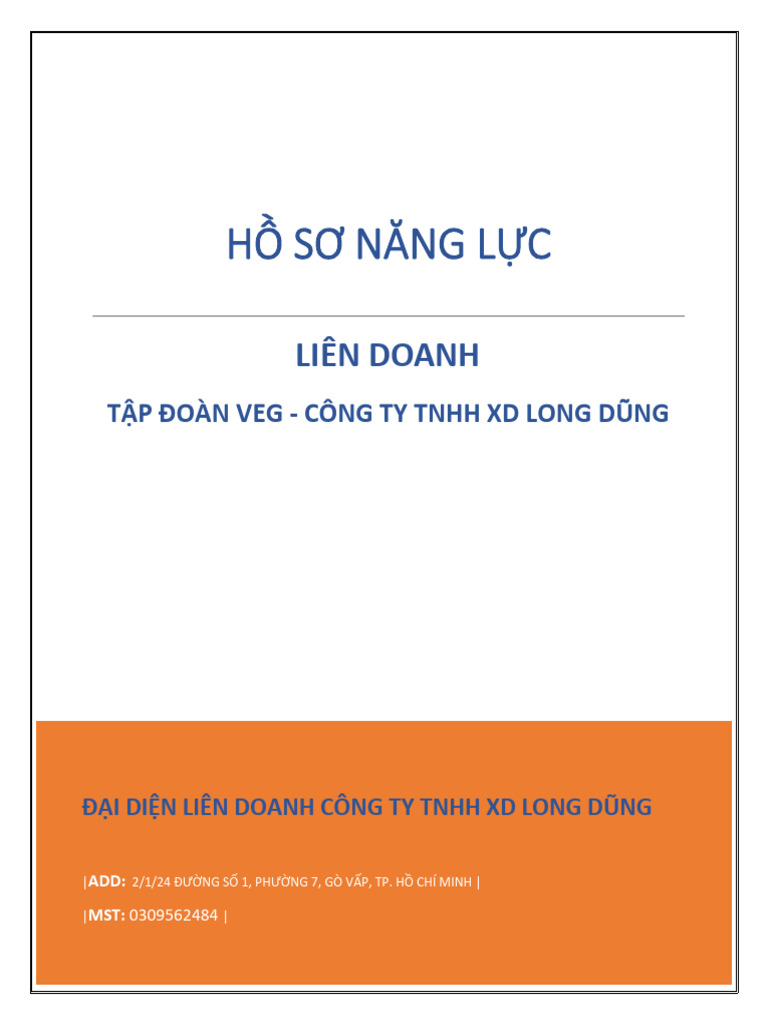 HỒ SƠ NĂNG LỰC LIENDOANH VEG-LD | PDF