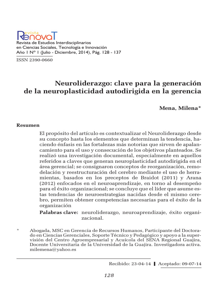 Neuroliderazgo Clave para La Generacion | PDF | Aprendizaje | Toma de decisiones