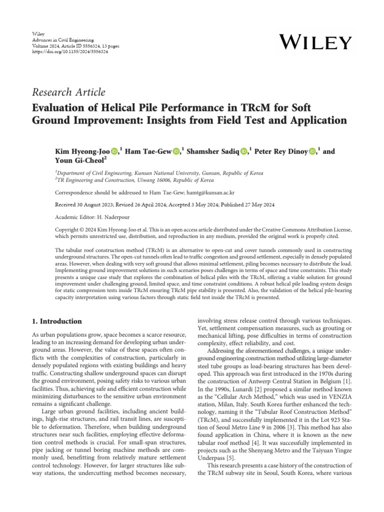 Evaluation of Helical Pile Performance in TRcM for Soft Ground Improvement_ Insights from Field ...