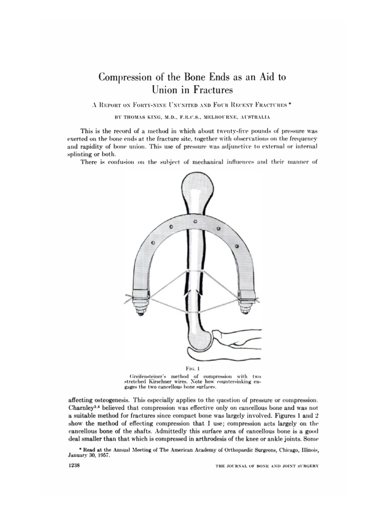 Compression of The Bone Ends As An Aid To Union in Fractures | PDF ...