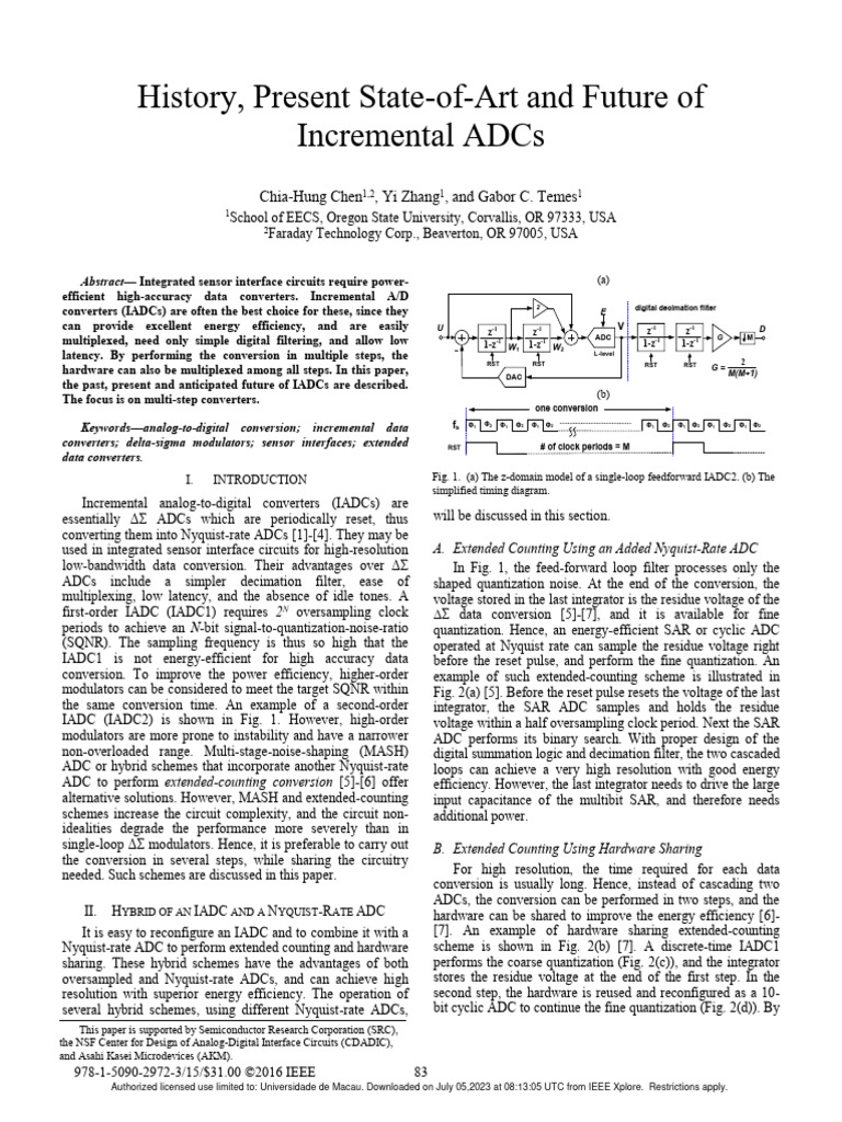 History Present State-Of-Art and Future of Incremental ADCs | PDF ...