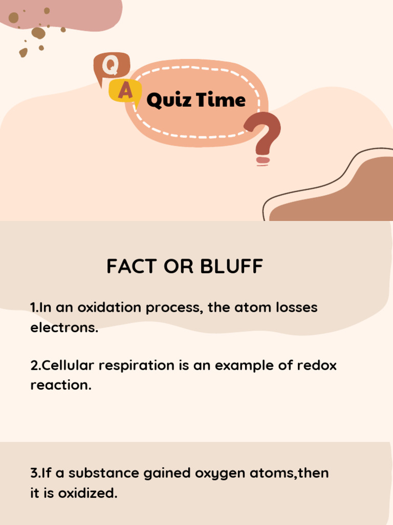 Redox Reaction Quiz | PDF