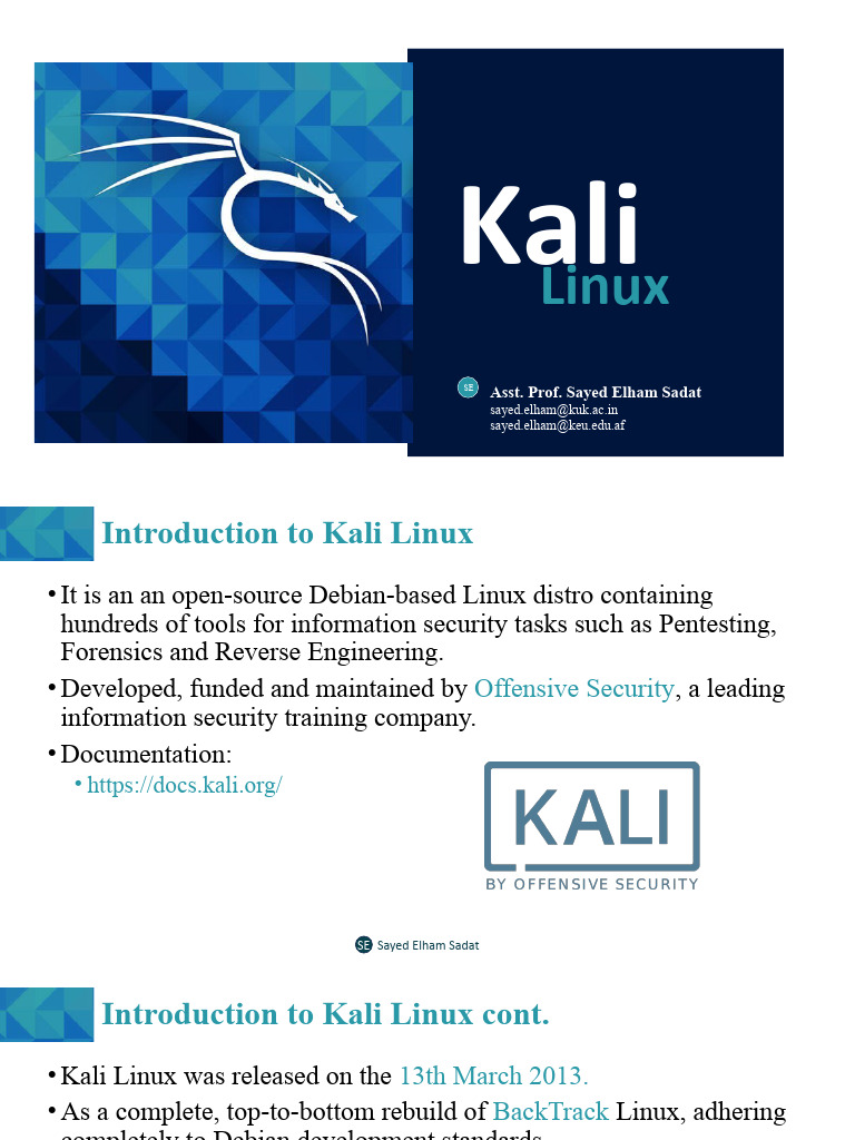 Lecture 4 - Kali Linux | PDF | Directory (Computing) | Computer File